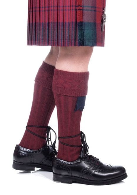 Premium Burgundy Kilt Socks - House of Henderson